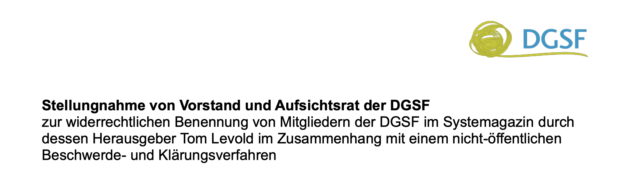 Geheimhaltung systemisch: Neues von der DGSF - systemagazin